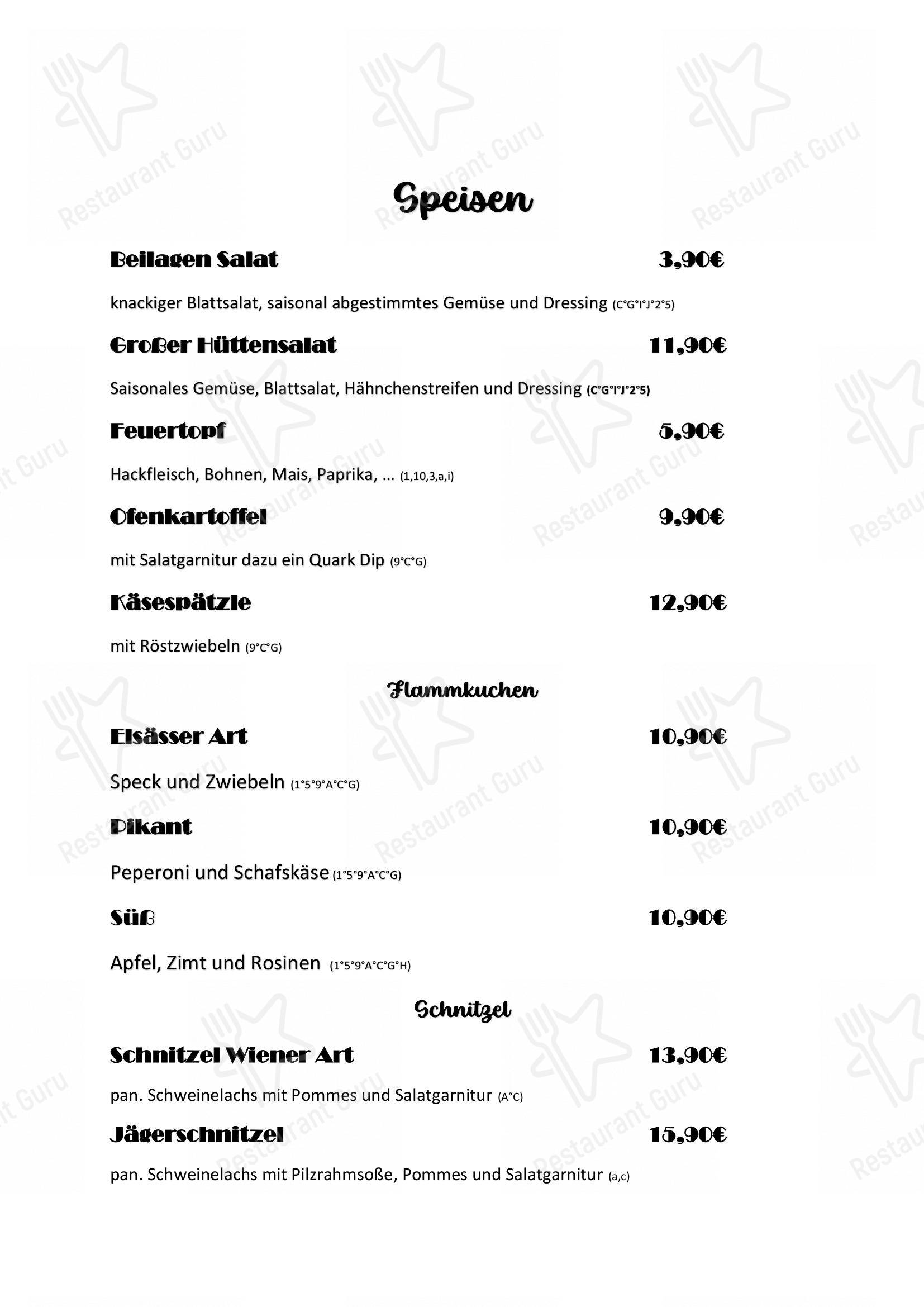 Speisekarte von Würzburger Karl-Straub-Haus restaurant, Geroda