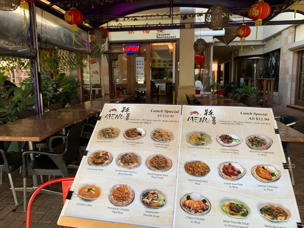 Menu at Glee Fu Chinese Restaurant, Brisbane City