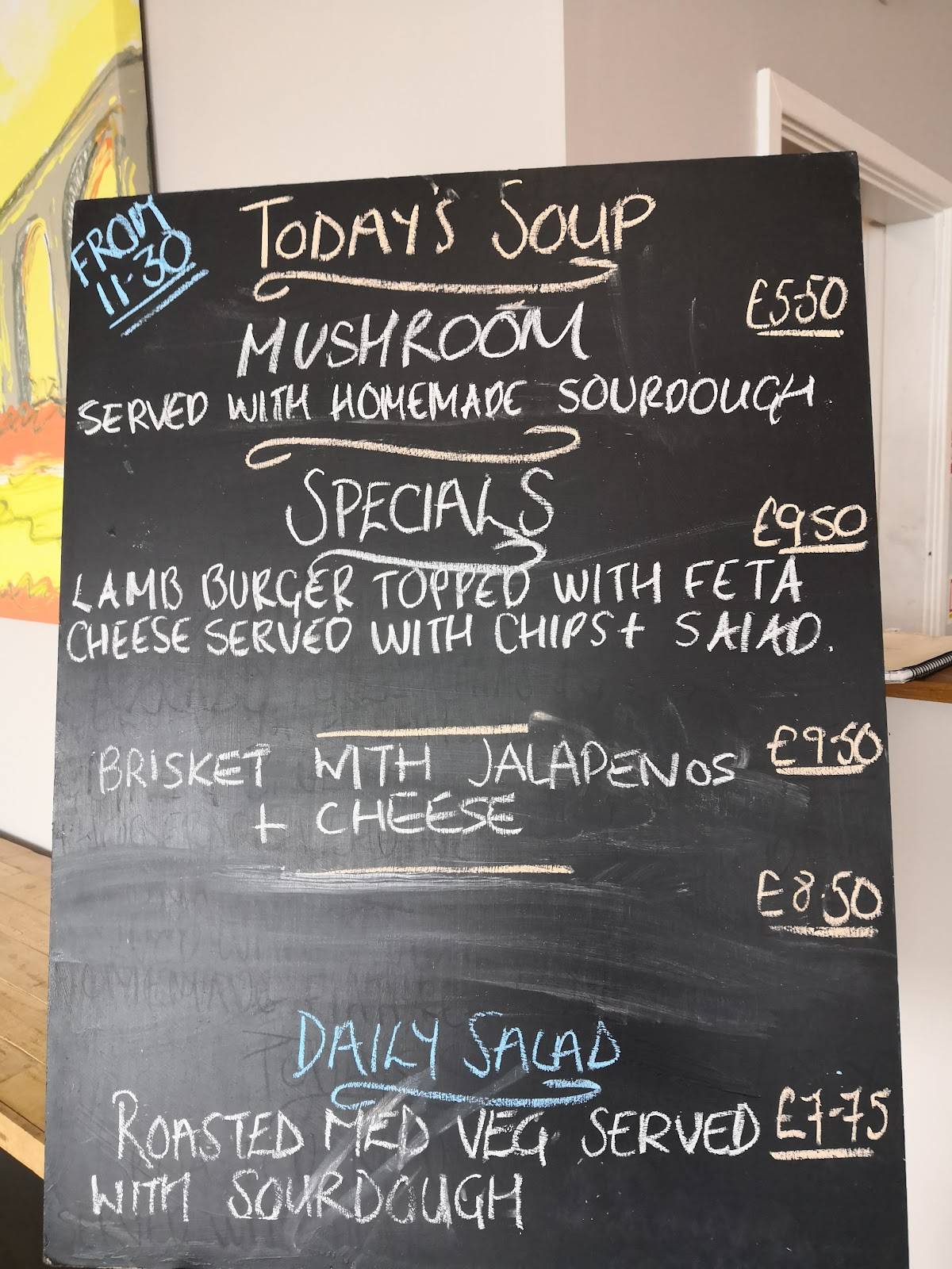 Menu at Goat Gap Cafe, Clapham cum Newby
