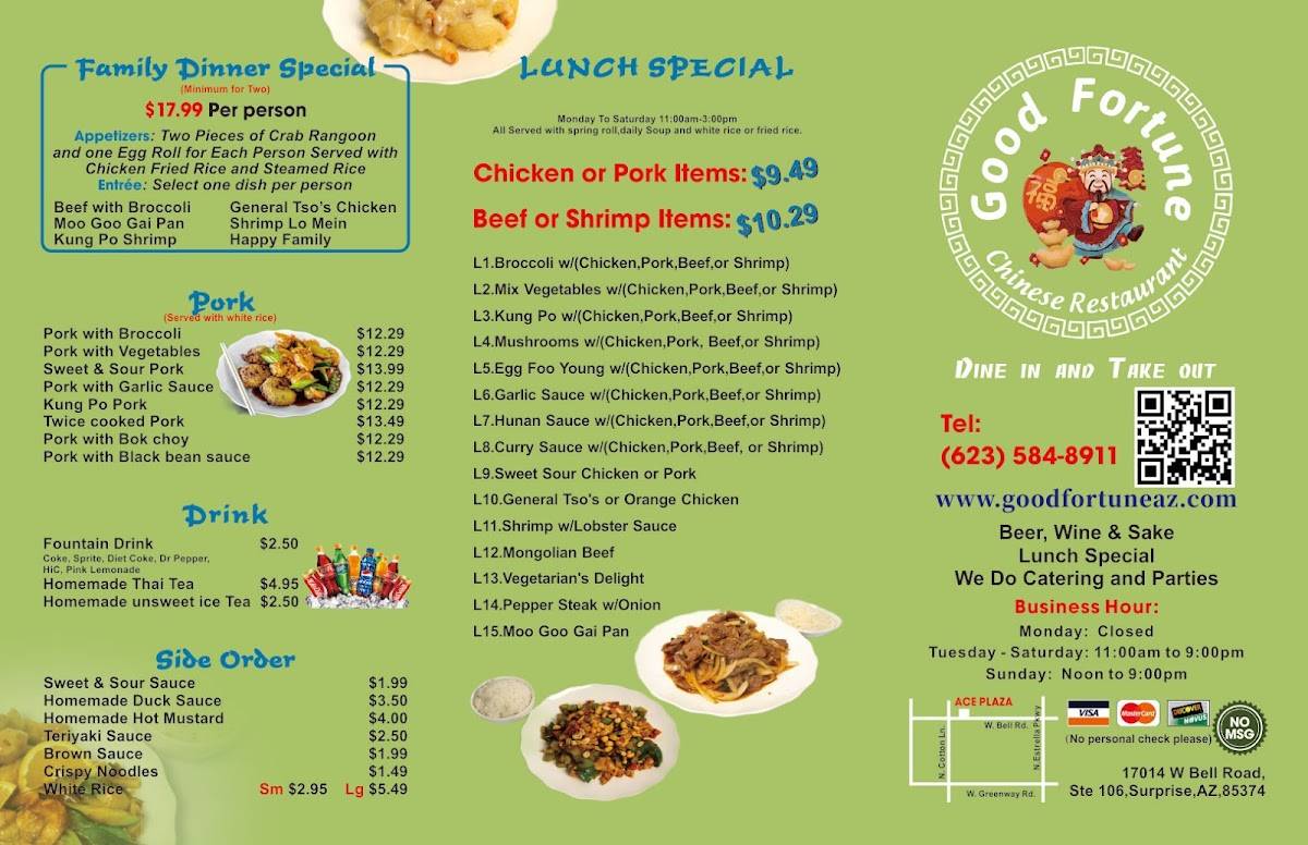 Menu at Good Fortune Chinese Restaurant, Surprise