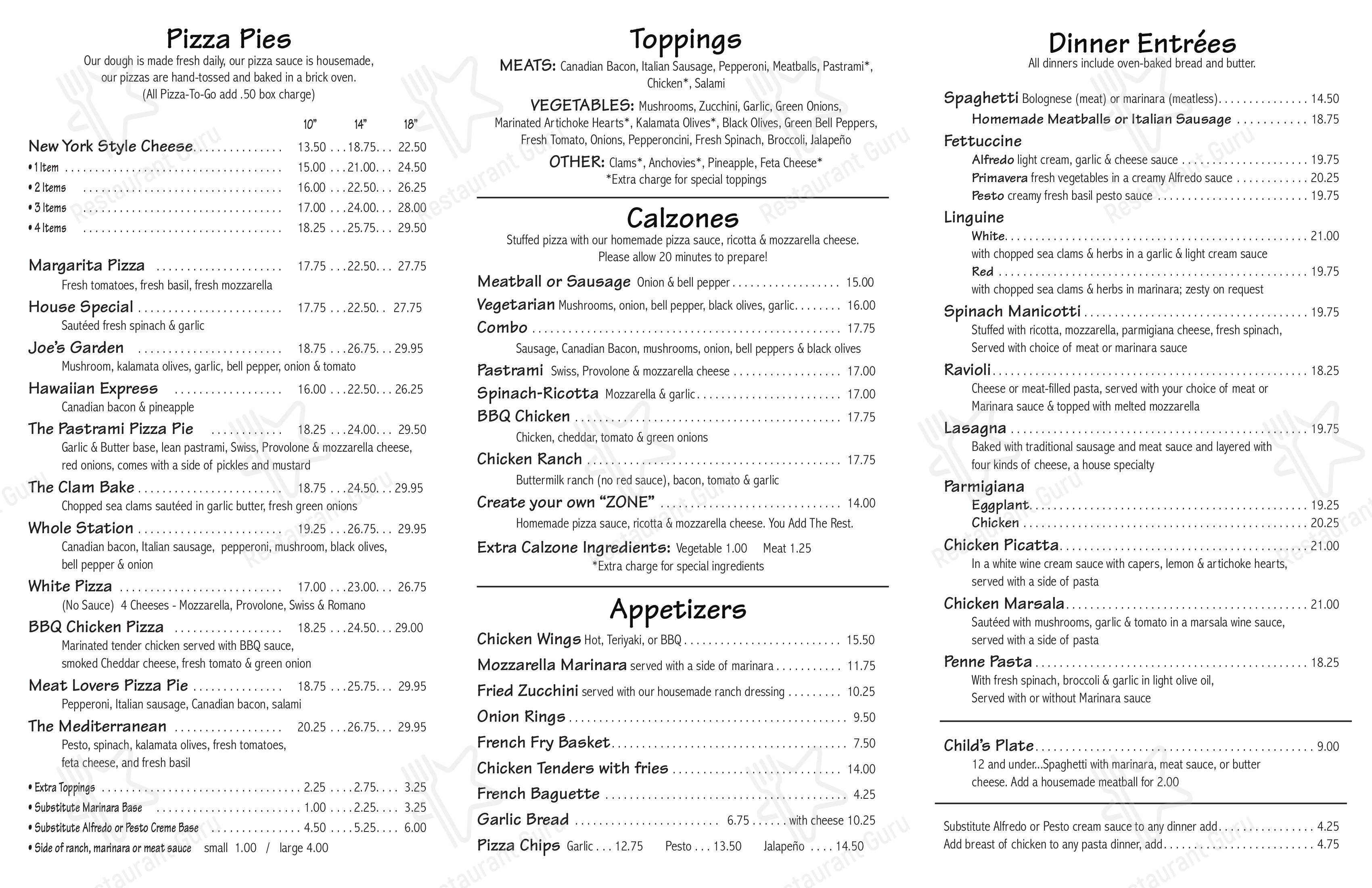 Menu at Grand Central Pizza & Pasta pizzeria, South Lake Tahoe
