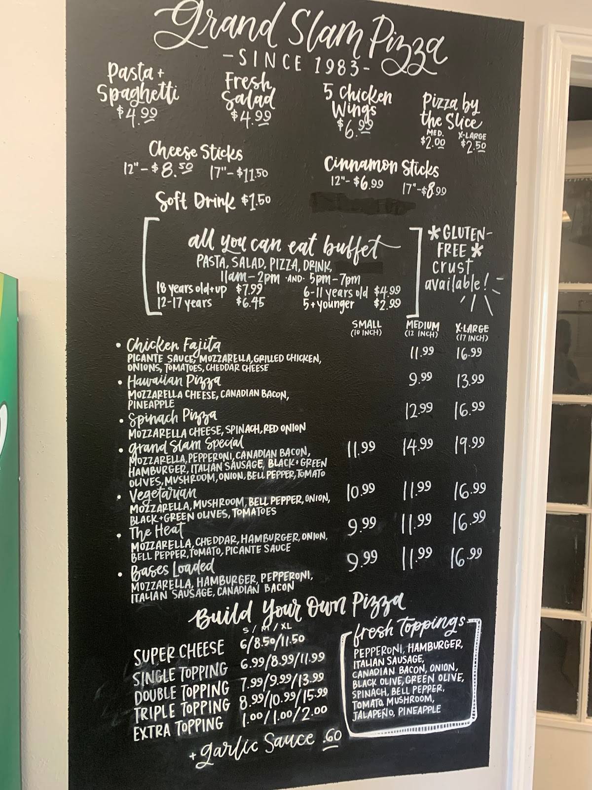 Menu at Grand Slam Pizza pizzeria, Dripping Springs
