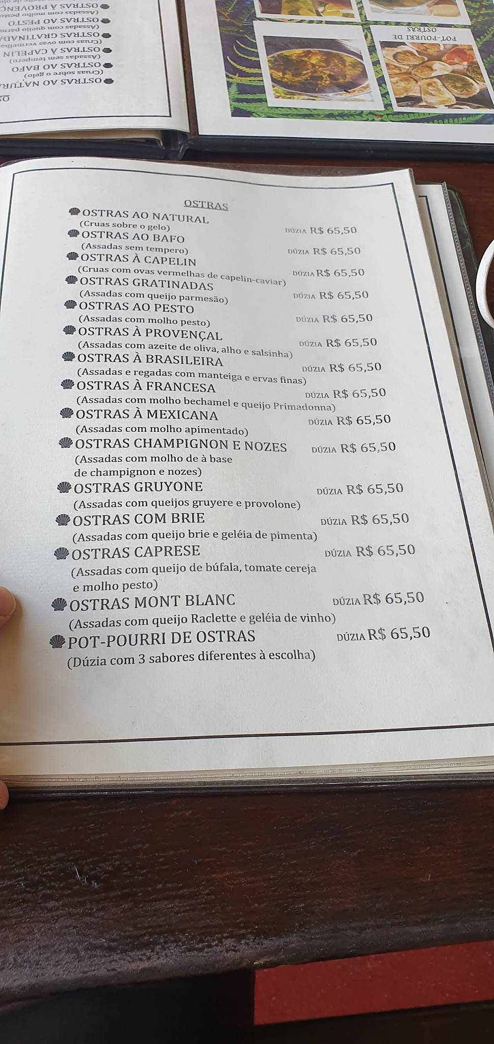 Menu em Restaurante Ostra Viva, Guaratuba