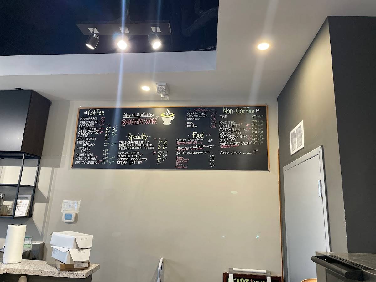 Menu at Halo Espresso Bar, Mississauga