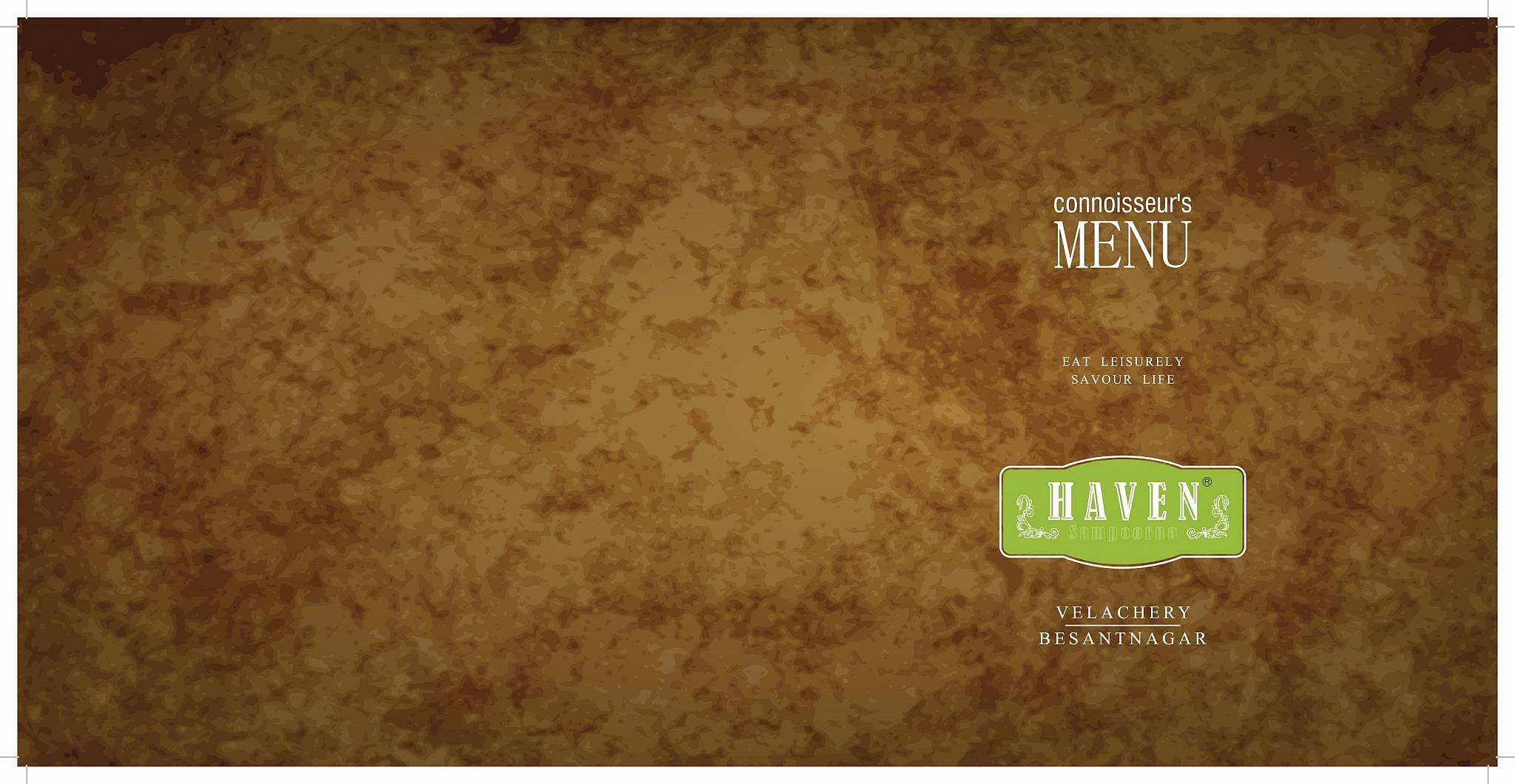 Menu at Haven Sampoorna, Chennai