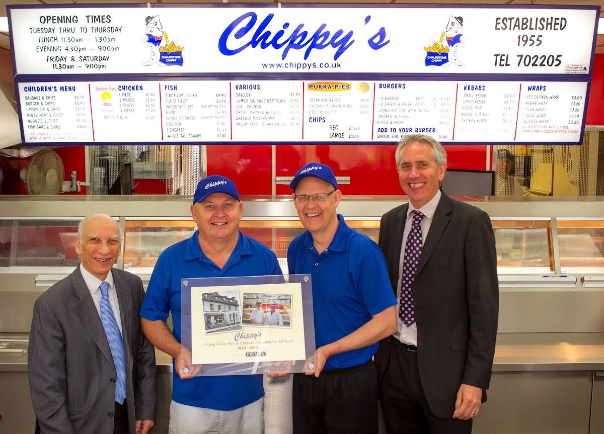 Menu at Chippy's fast food, Haverhill
