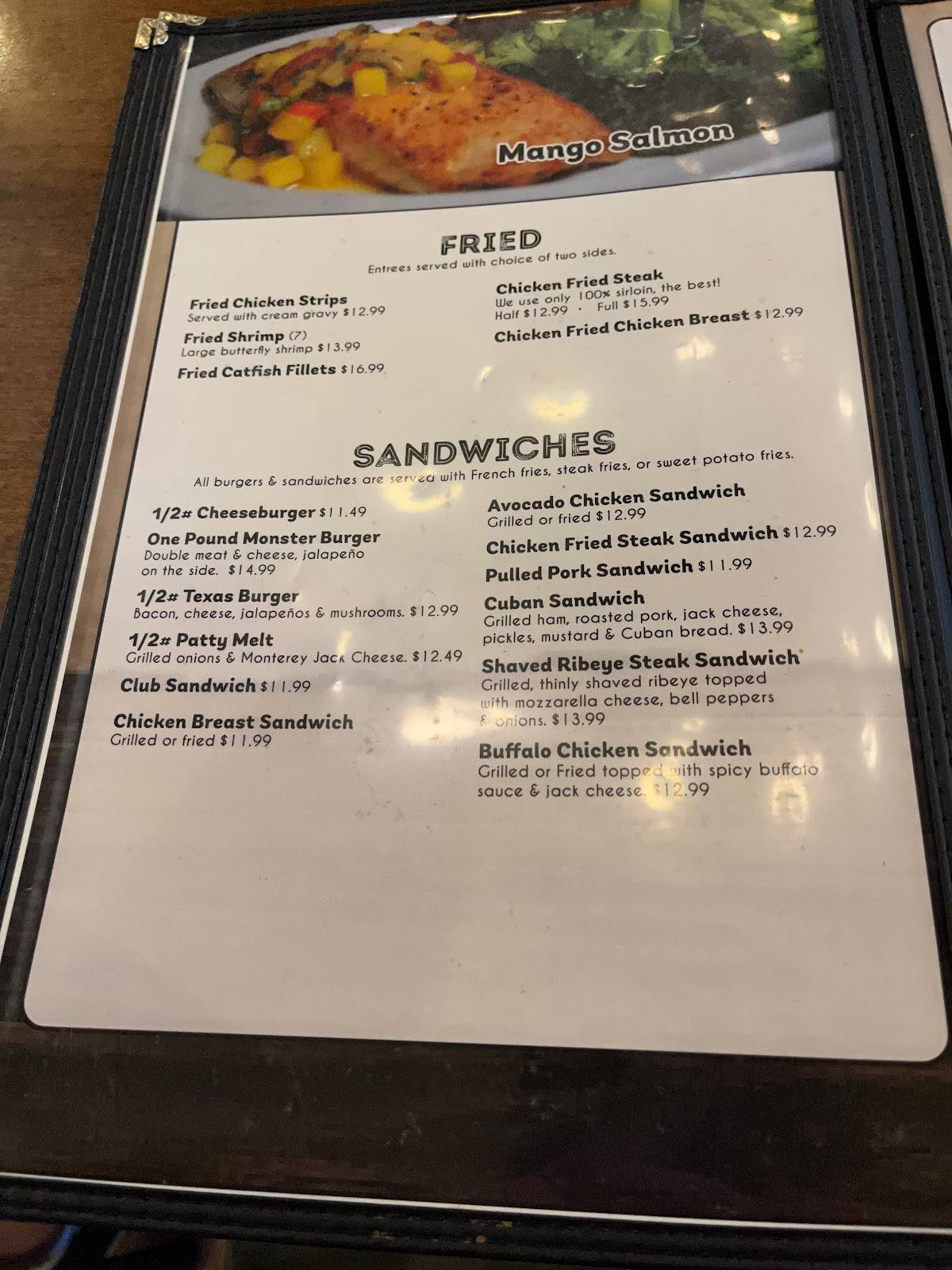 Menu at Heitmiller Steakhouse, Lacy Lakeview, I 35 N Frontage Rd