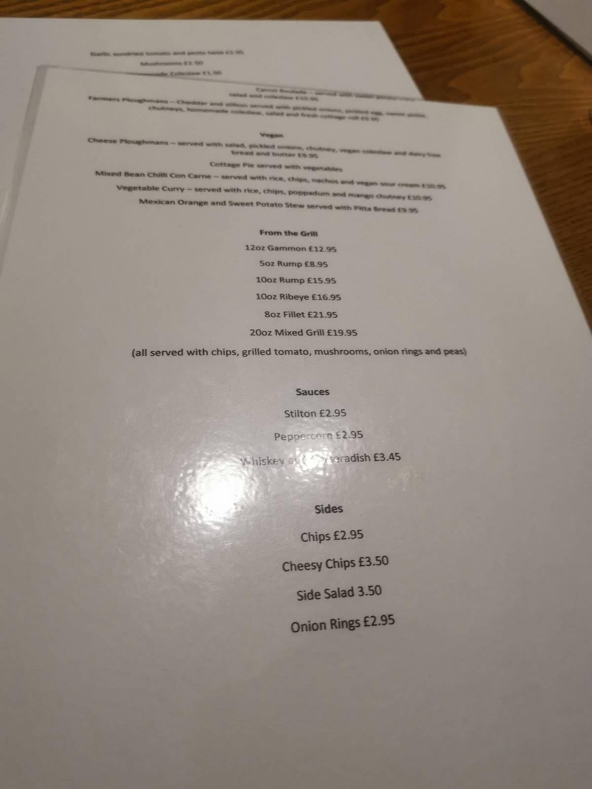 Menu at The Orchard Inn pub & bar, Highbridge