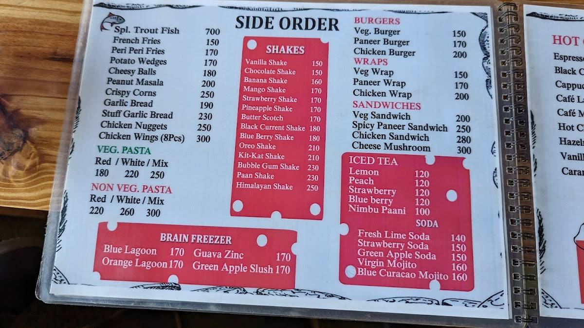 Menu at Himalayan Pizza - Bir, Bir