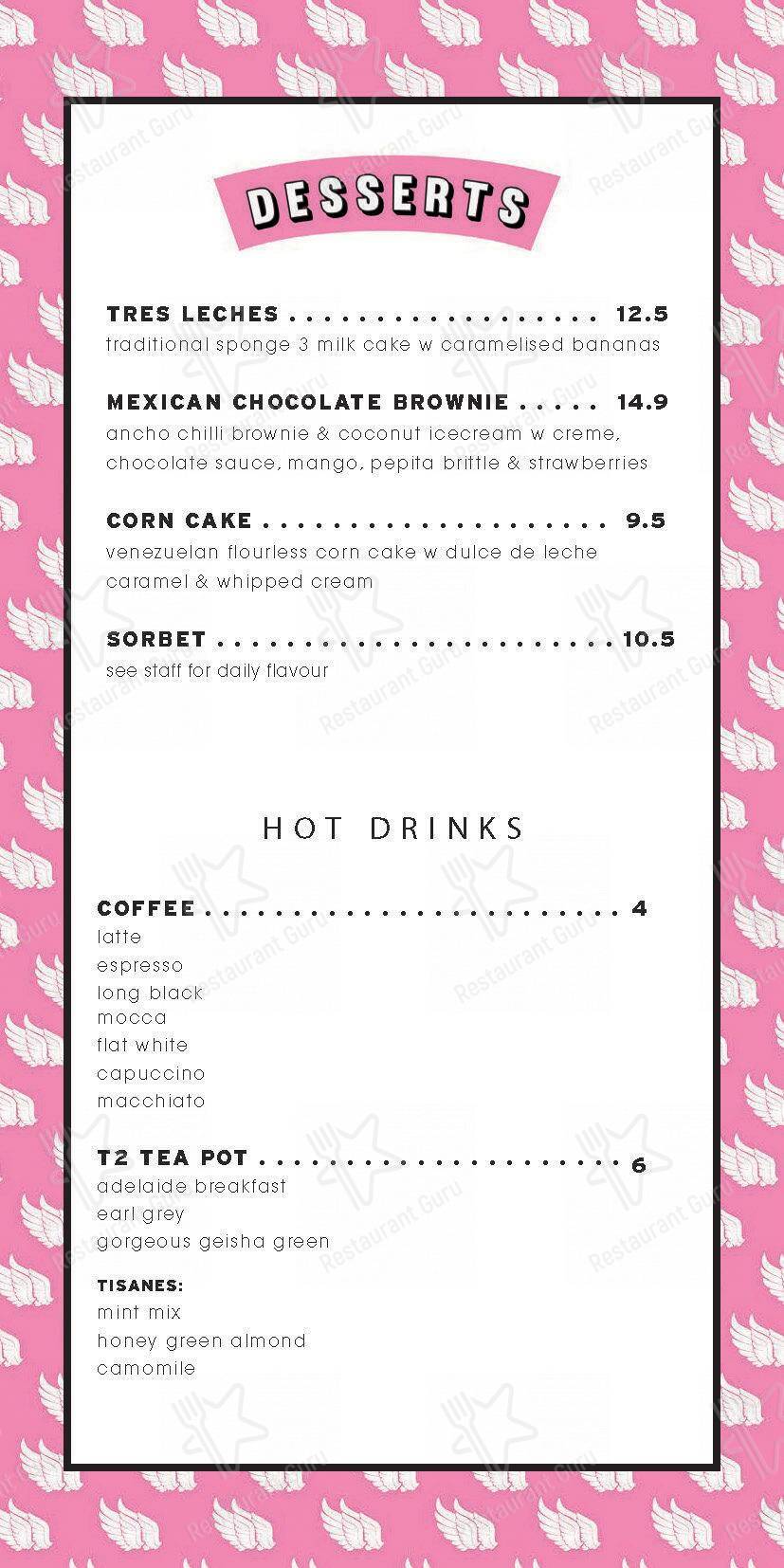 Menu at Hispanic Mechanic restaurant, Frewville