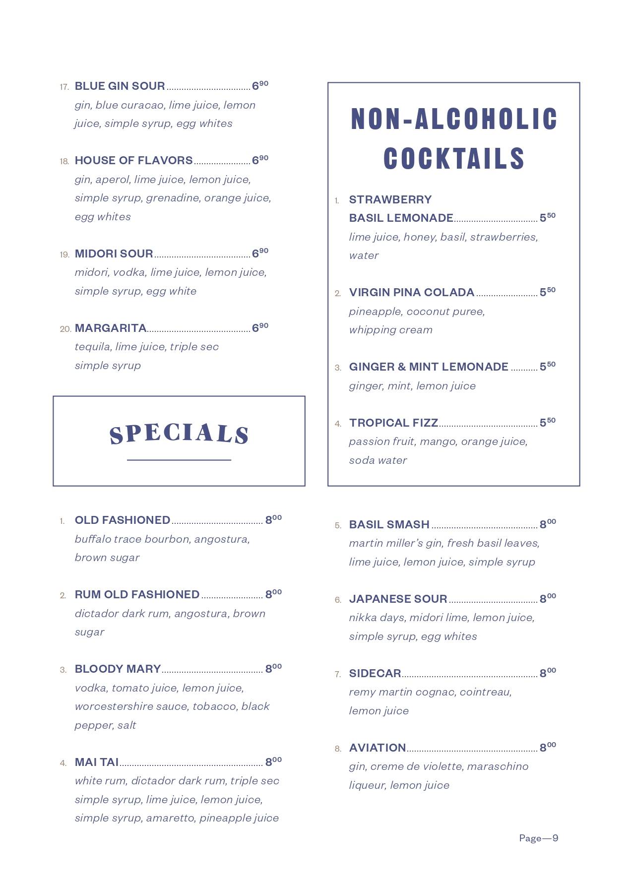 Menu at House Of Flavors restaurant, Santa Venera