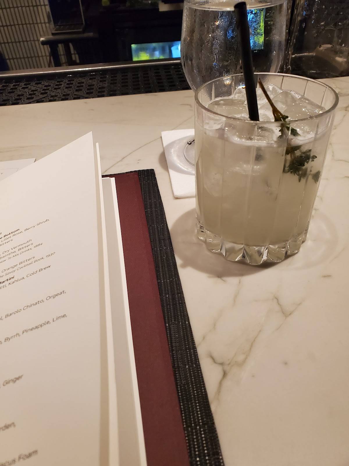 Menu at Navy Blue restaurant, Houston
