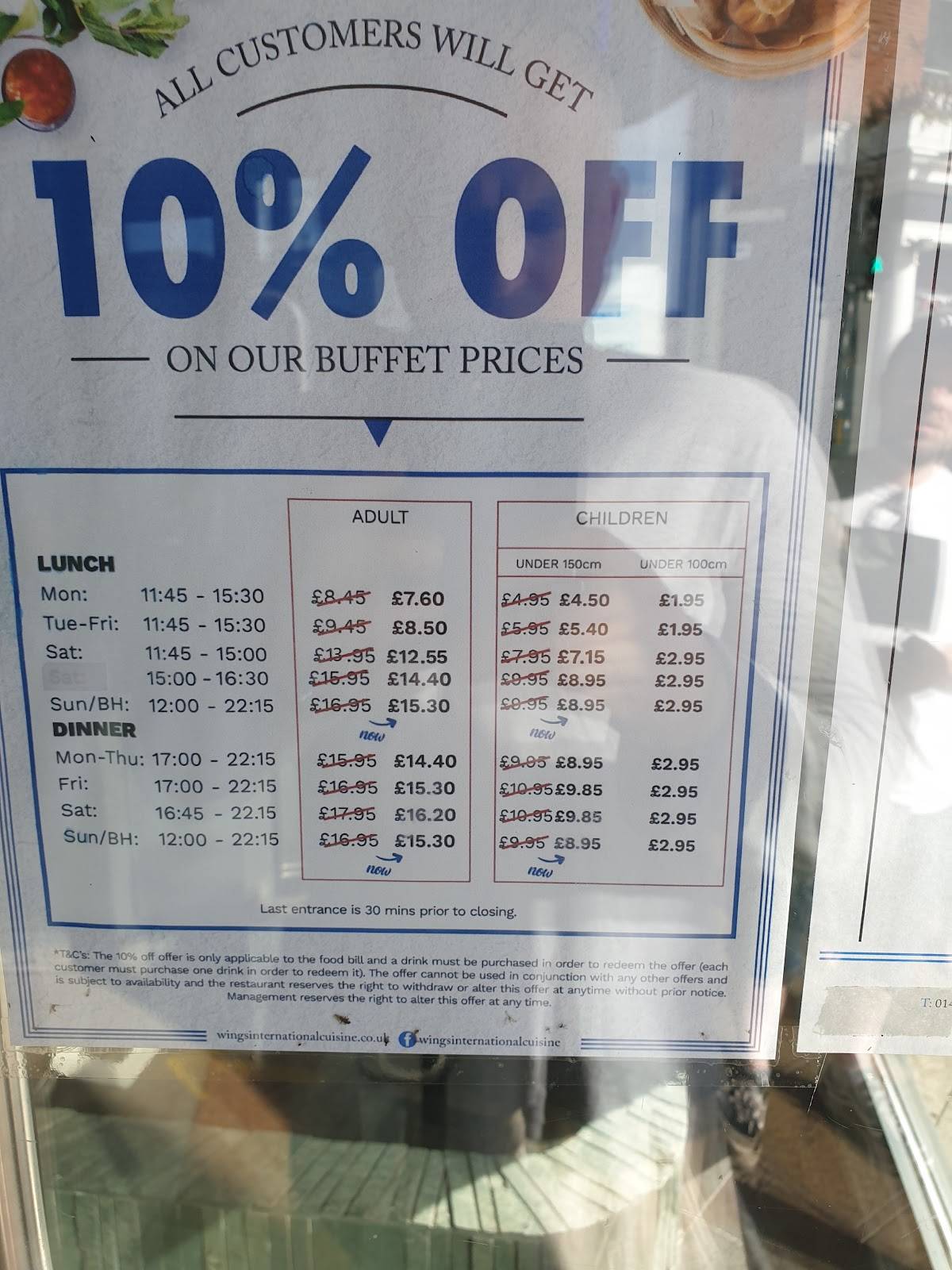 Menu at Wings International Cuisine restaurant, Hull
