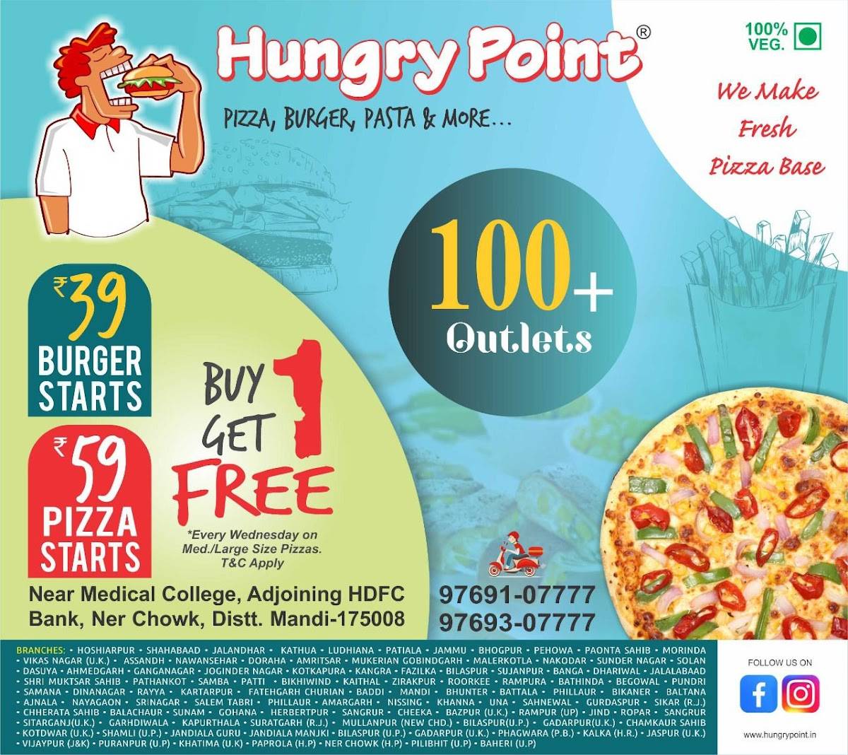 Menu at Hungry Point, Ner Chowk