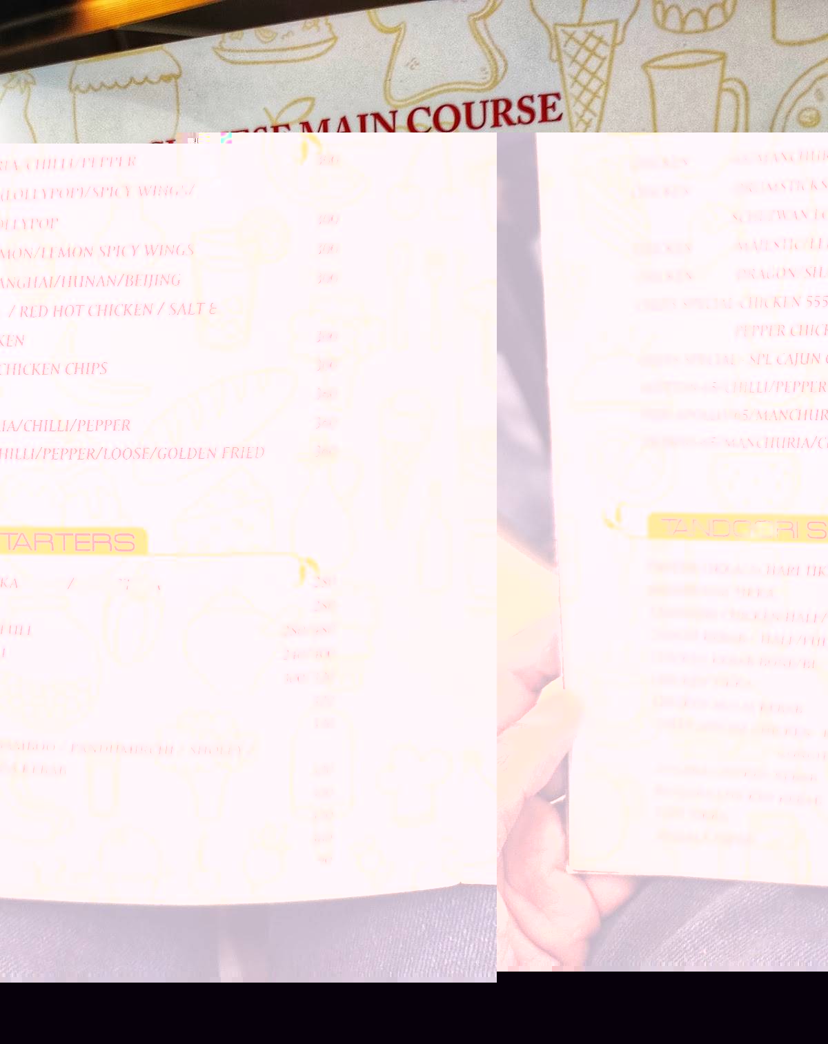 Menu at Hyderabad Chefs, India