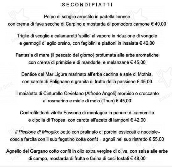 Menu da Il Luogo Aimo e Nadia ristorante, Milano