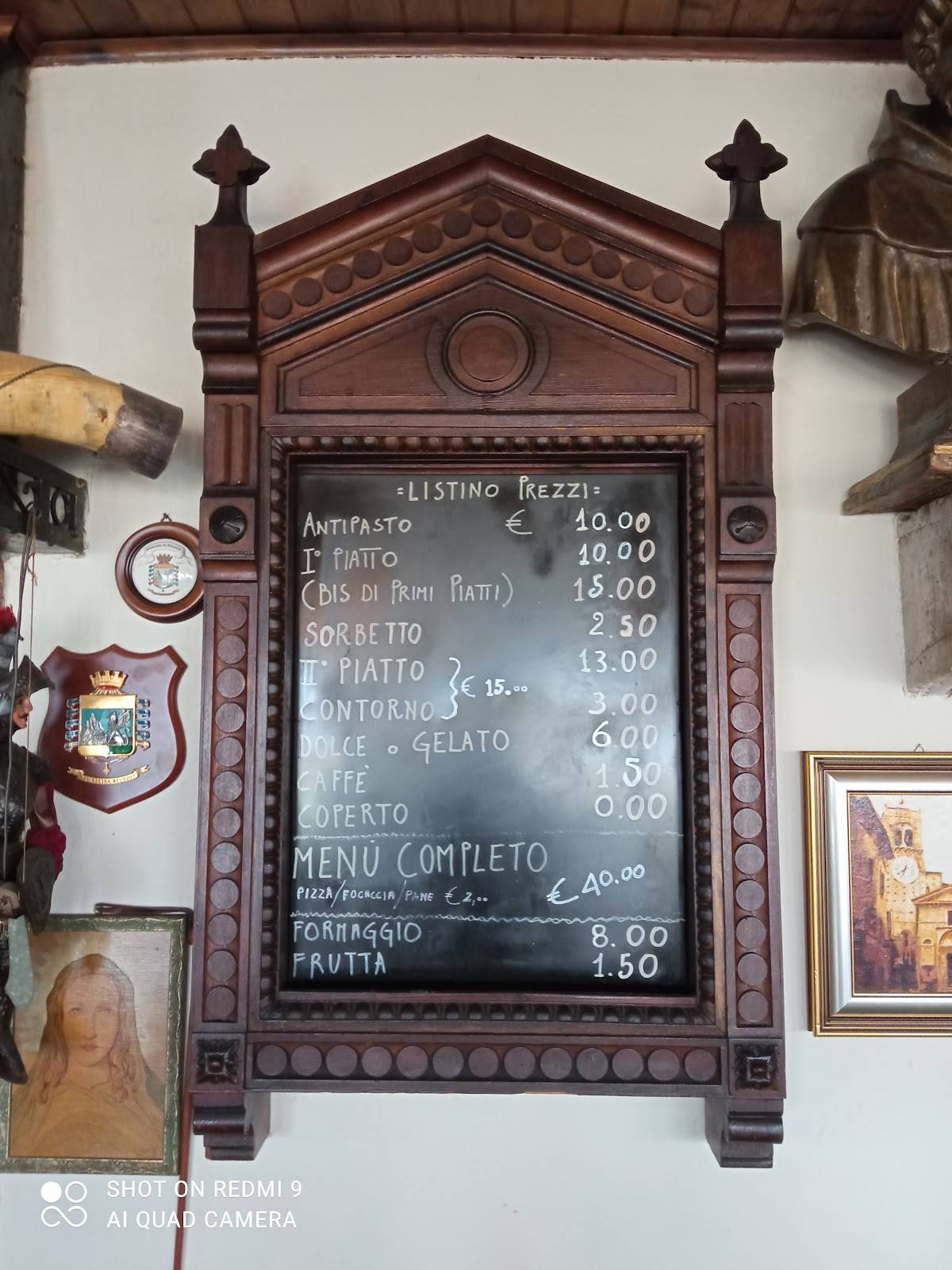 Menu da Il Nido del Corvo ristorante, Greccio