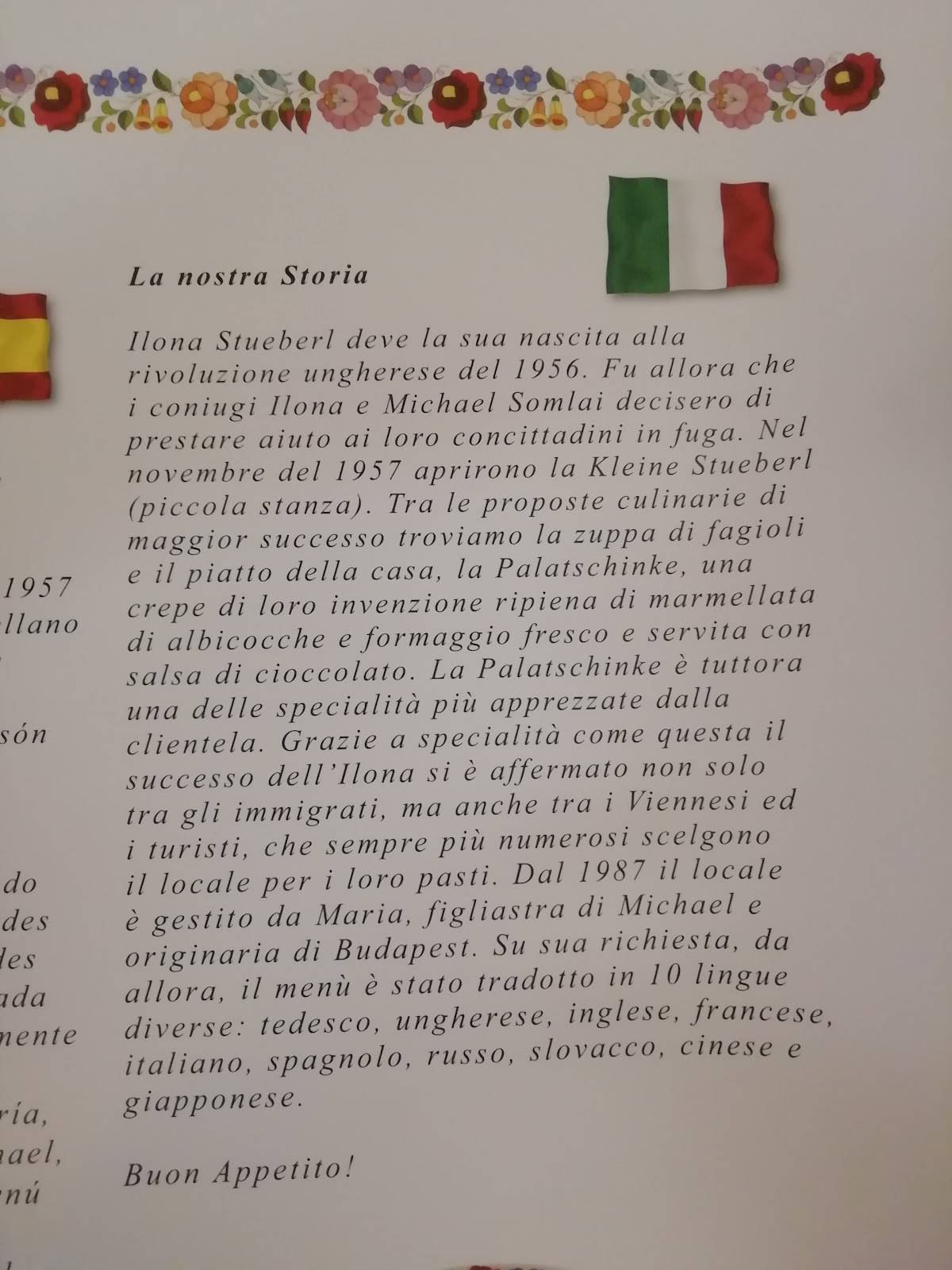 Speisekarte von Ilona Stüberl ètterem restaurant, Wien