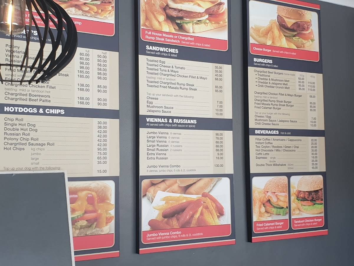 Menu at Izzyburger Wynberg restaurant, Cape Town