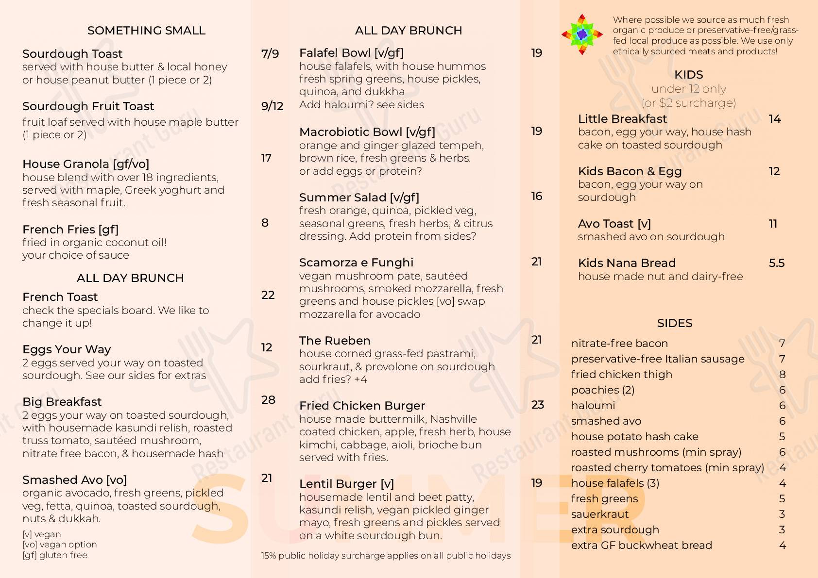 Menu at JIBBI & CO cafe, Lightsview