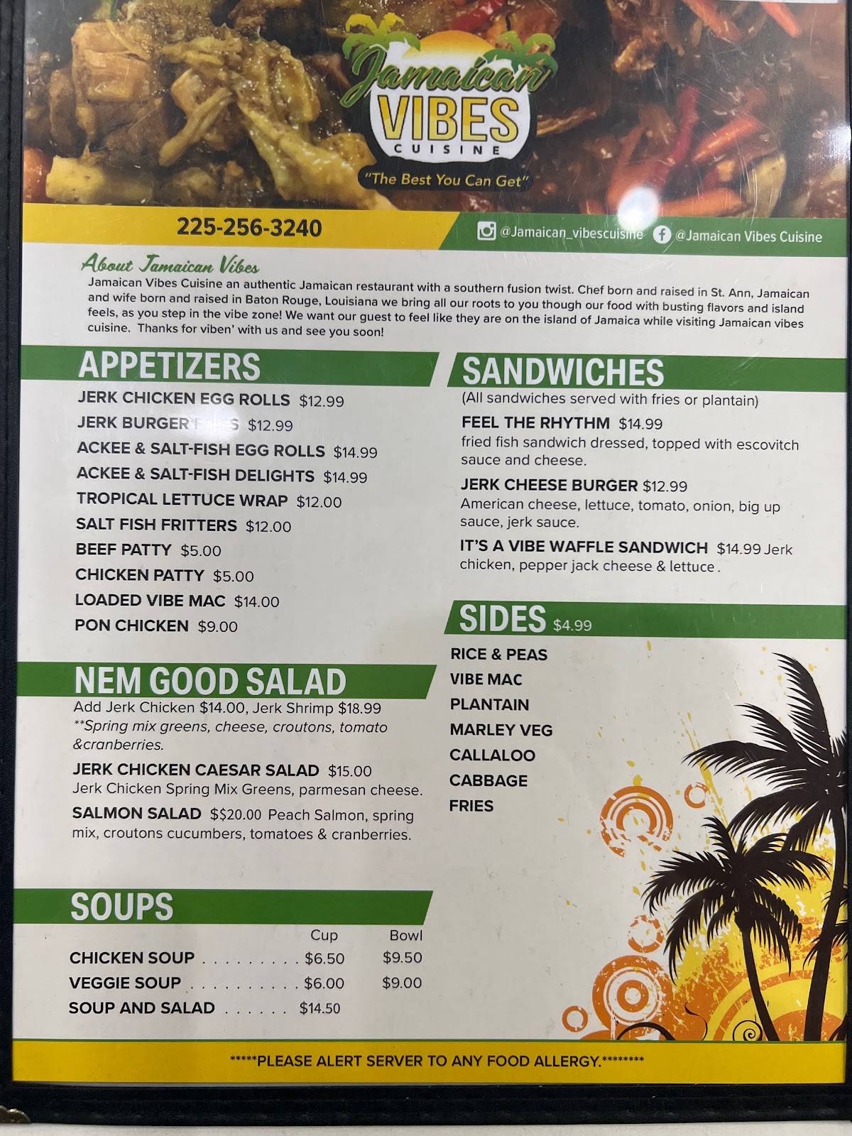 Menu at Jamaican Vibes Cuisine (authentic Jamaican food) restaurant ...