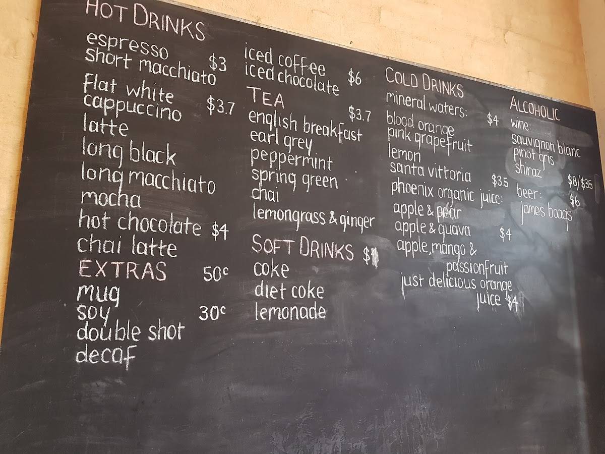Menu at No. 10 James Street cafe, Geelong