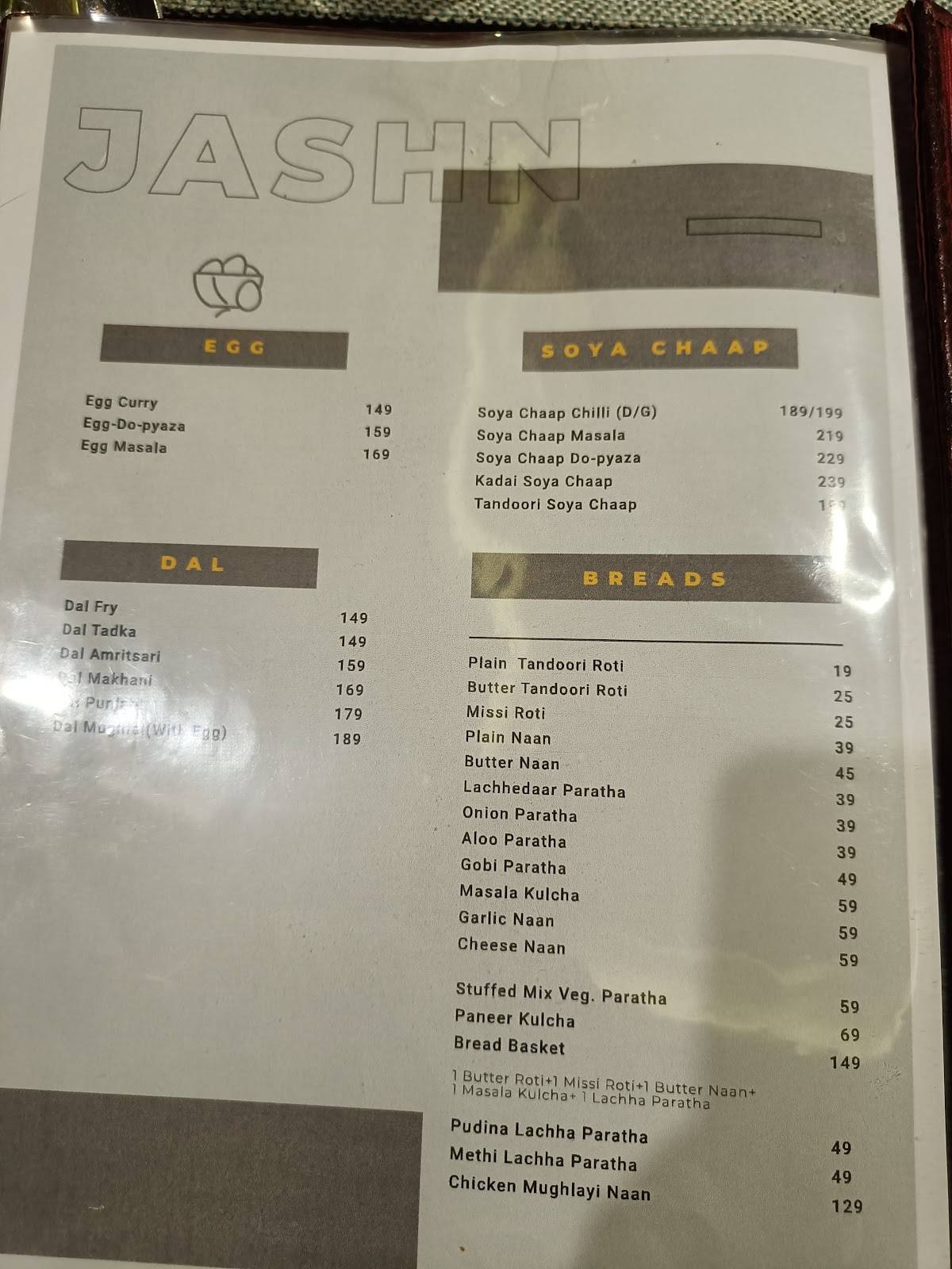 Menu at Jashn,The Restaurant, Ranchi