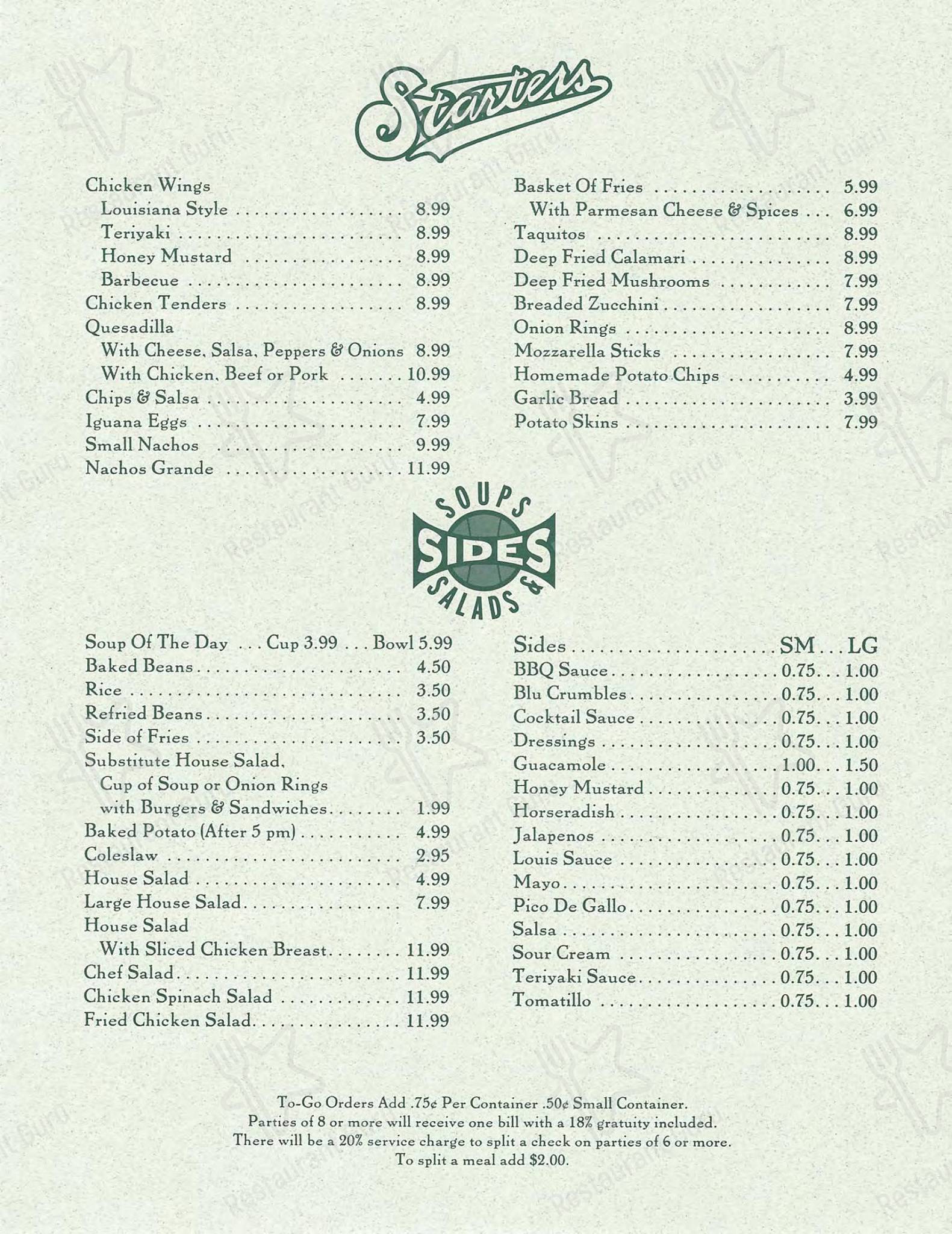 Menu at Jethro's Oven & Grill pub & bar, Gardnerville