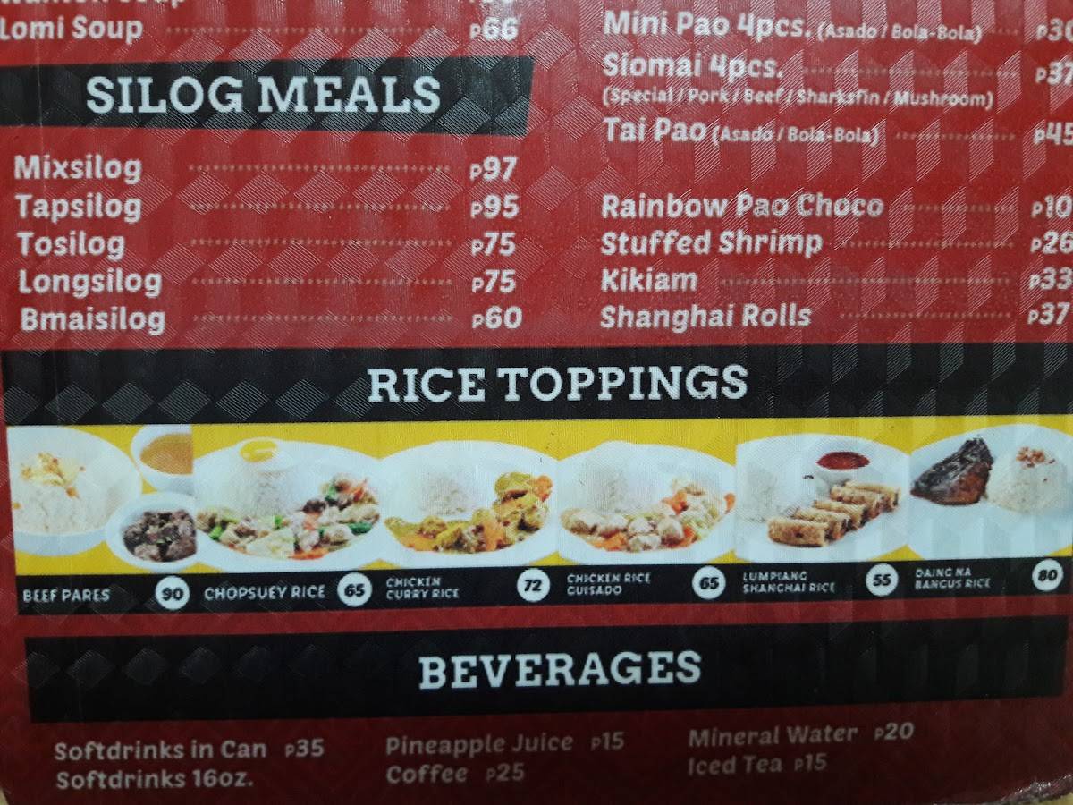 Menu at Joe Kuan restaurant, Manila, 530 Rizal Ave
