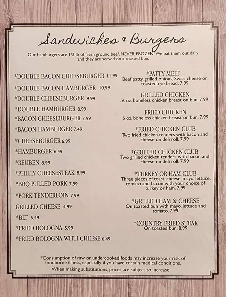 Menu at Johnson's Country Cookin' BBQ, Melbourne