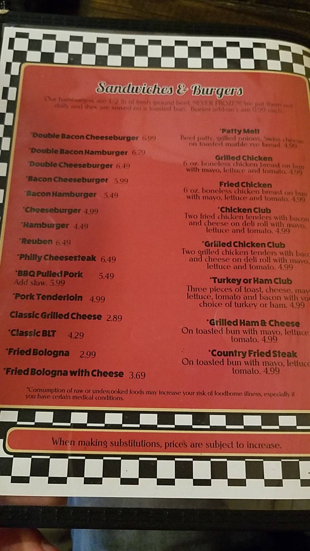 Menu at Johnson's Country Cookin' BBQ, Melbourne