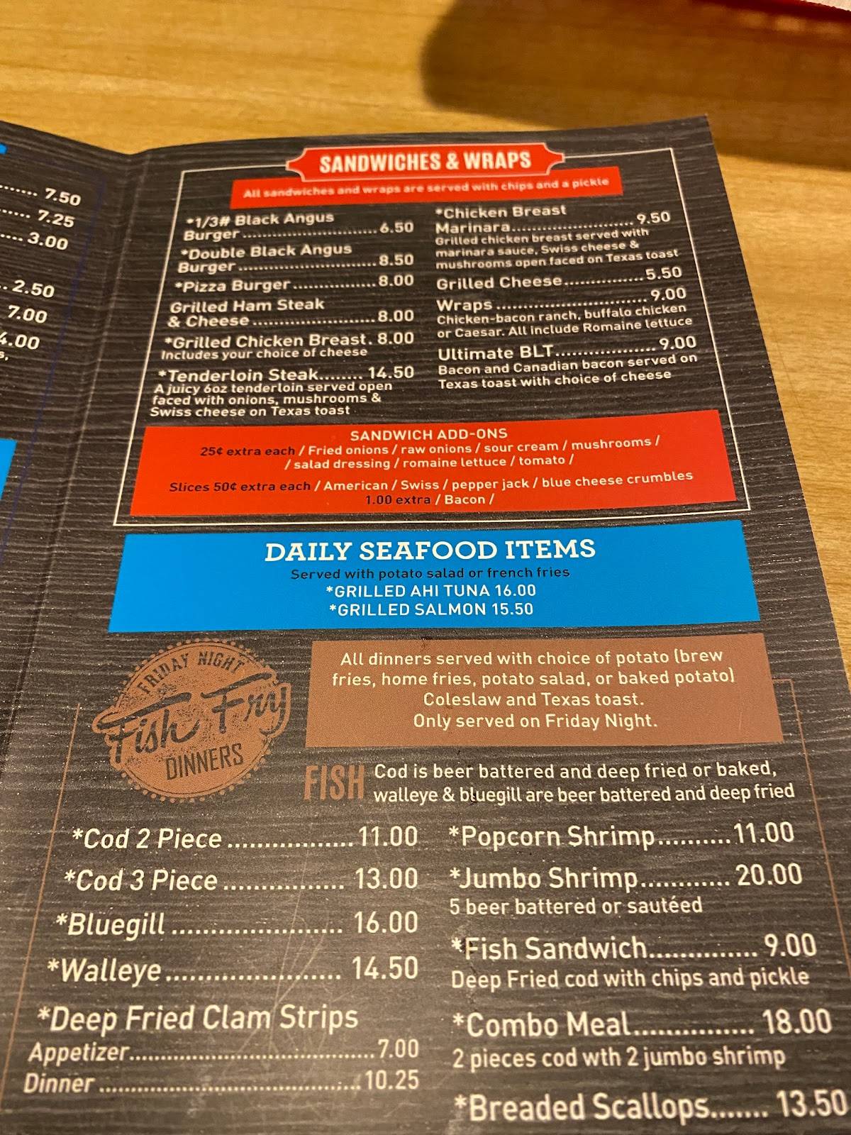 Menu at Jokers Bar & Grill LLC, Wisconsin Rapids