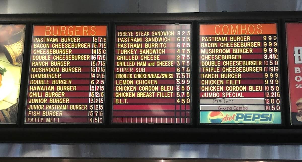Menu at Jumbo Burgers fast food, Ogden, W 2700 N
