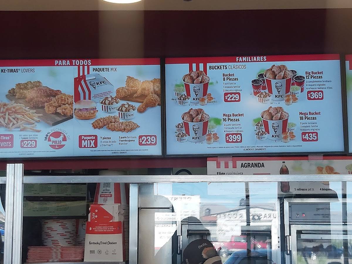 Carta del restaurante KFC, Chihuahua, Valle del San Pedro