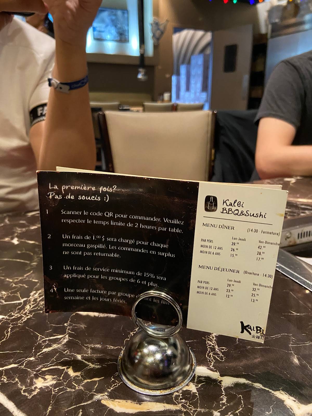 Menu au Kalbi BBQ, Montréal