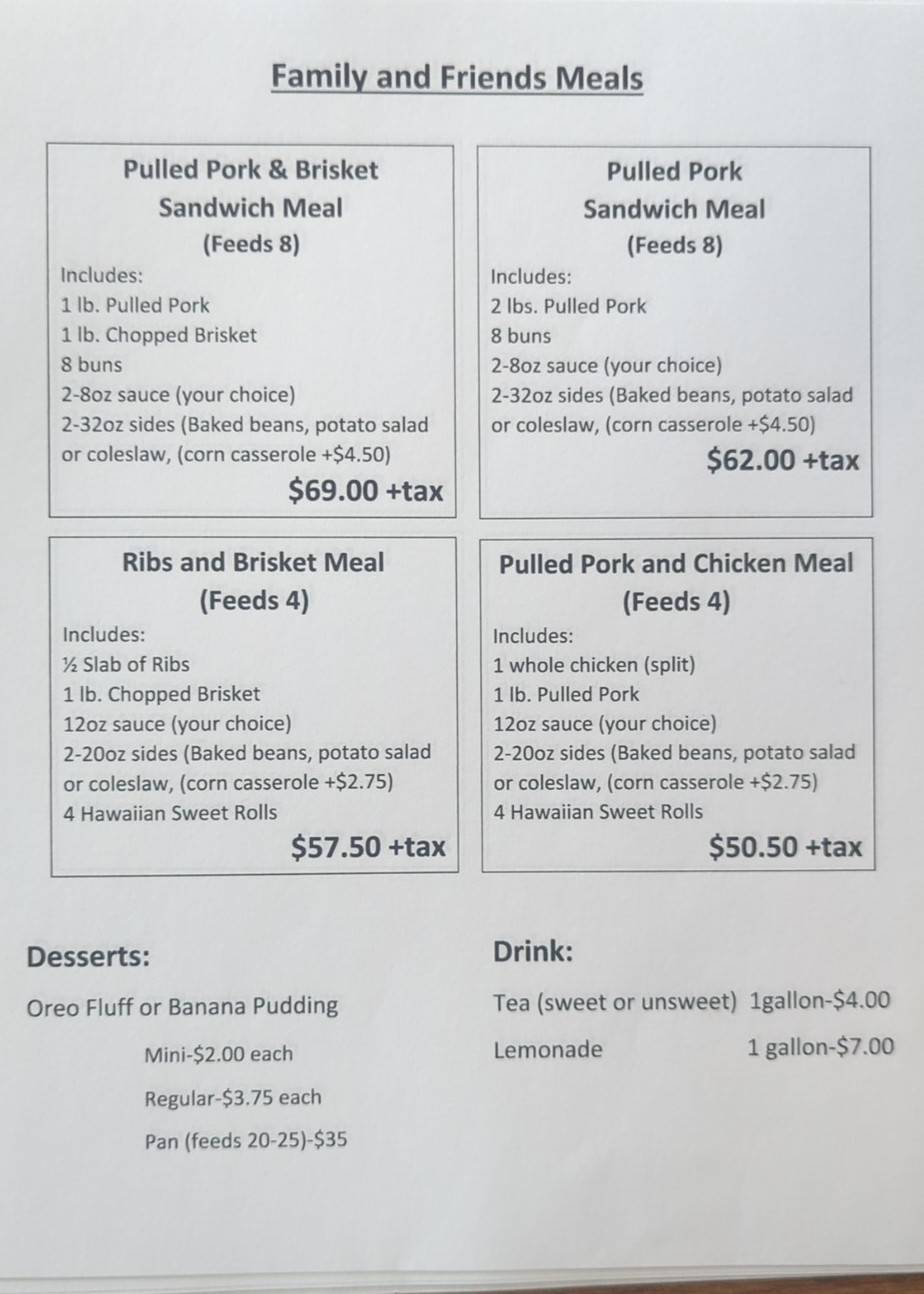 Menu at Kane St. Smokehouse restaurant, Gate City