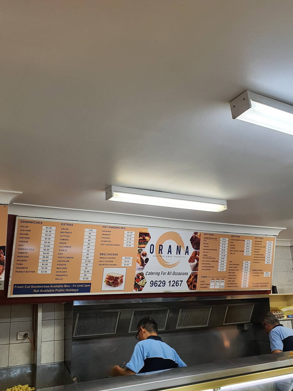 Menu at Orana Takeaway fast food, Kellyville