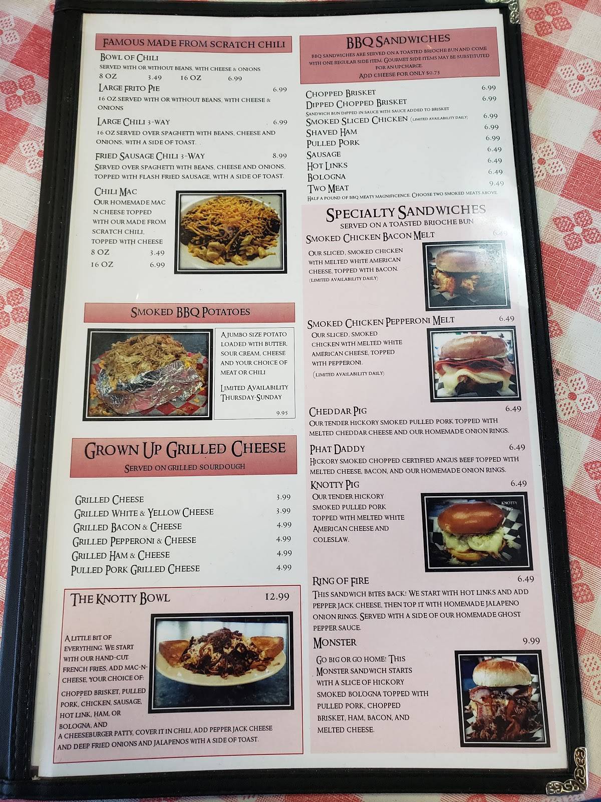 Menu at Knotty Pig Gourmet Burgers & Sandwiches BBQ, Tulsa