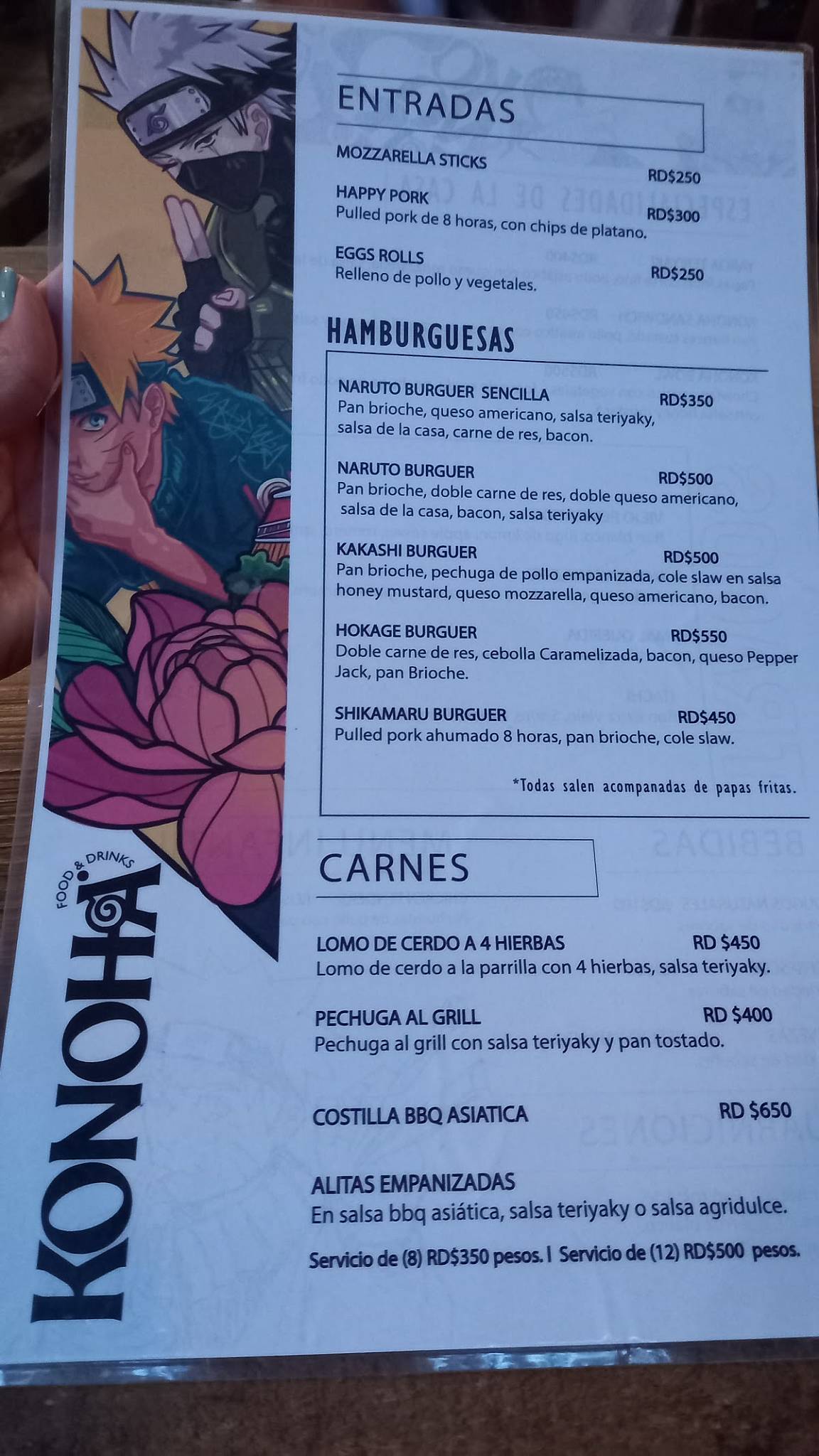 Menu at Konoha Food and Drinks restaurant, Santiago De Los Caballeros