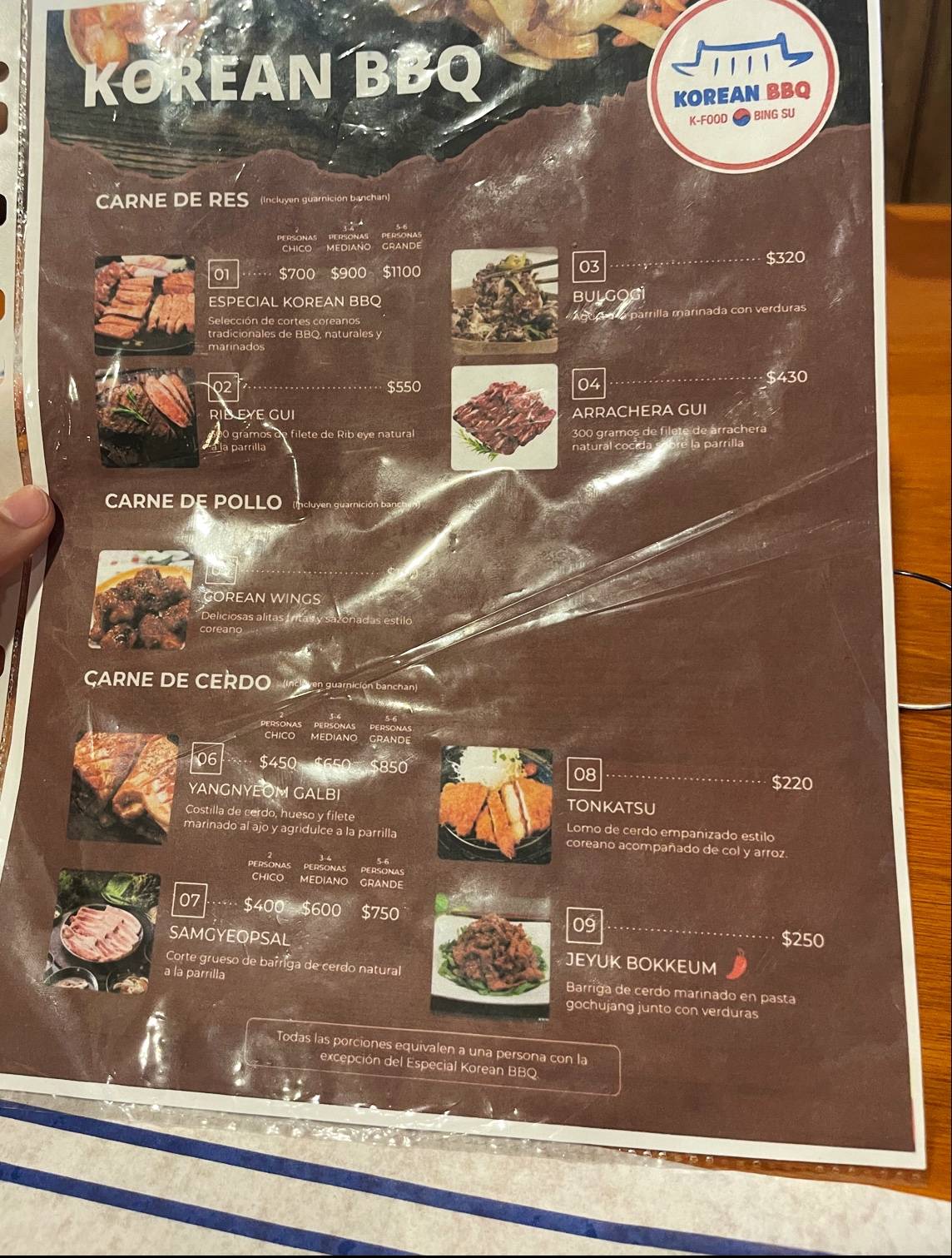 Menu at Korean BBQ - Bing Su Restaurante, Chetumal