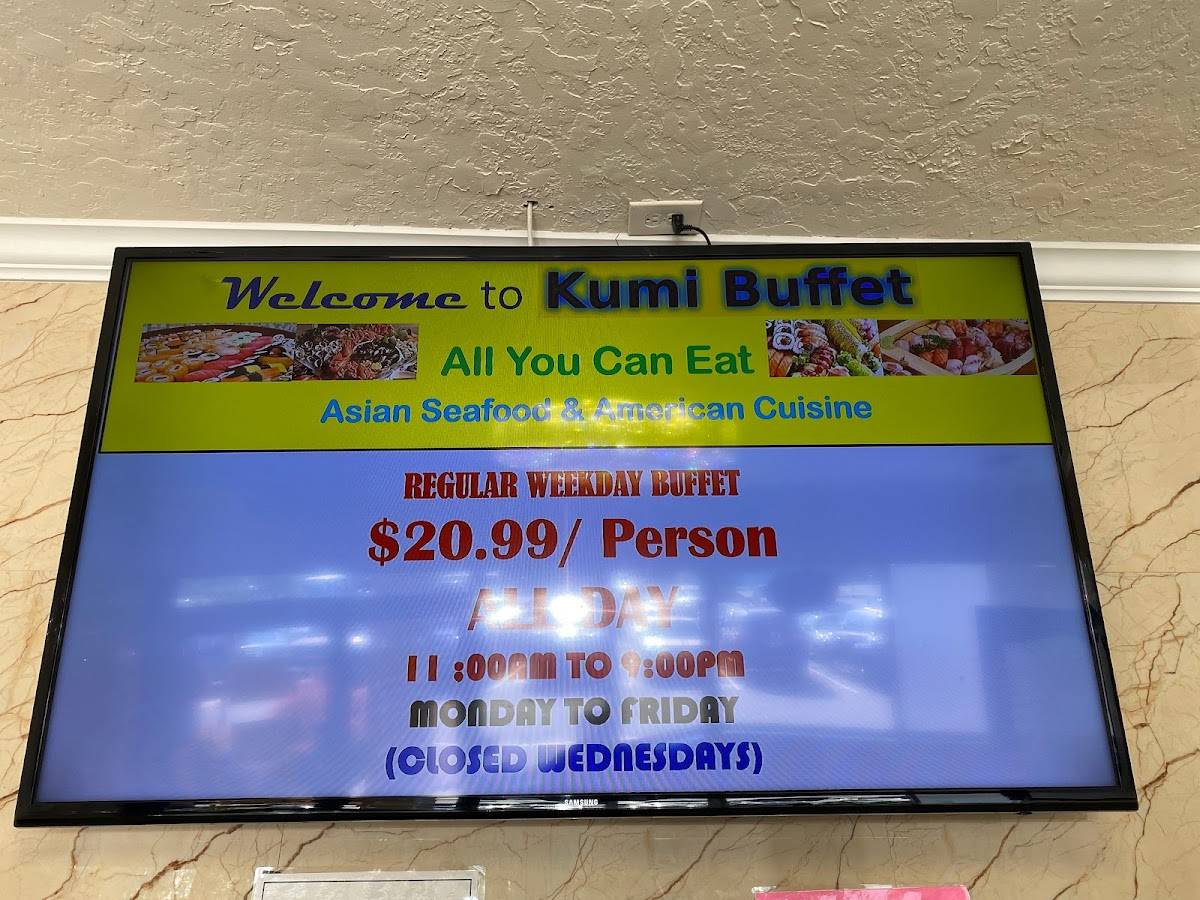 Menu at Kumi Buffet restaurant, Happy Valley