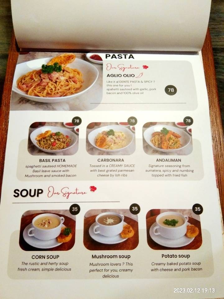 Menu at LOH.RIBS restaurant, Medan