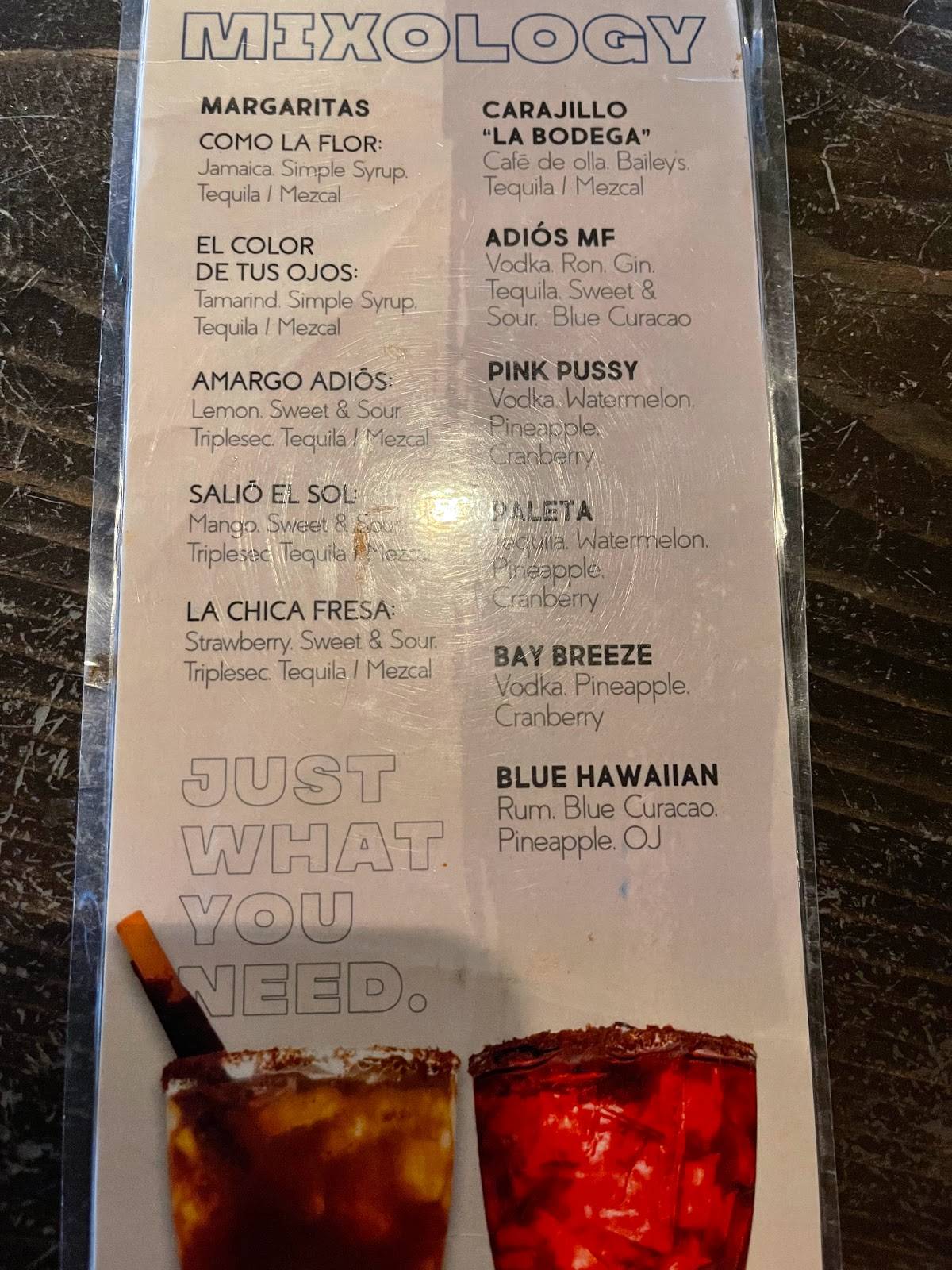 Menu at La Bodega Kitchen and Bar Restaurant, San Luis