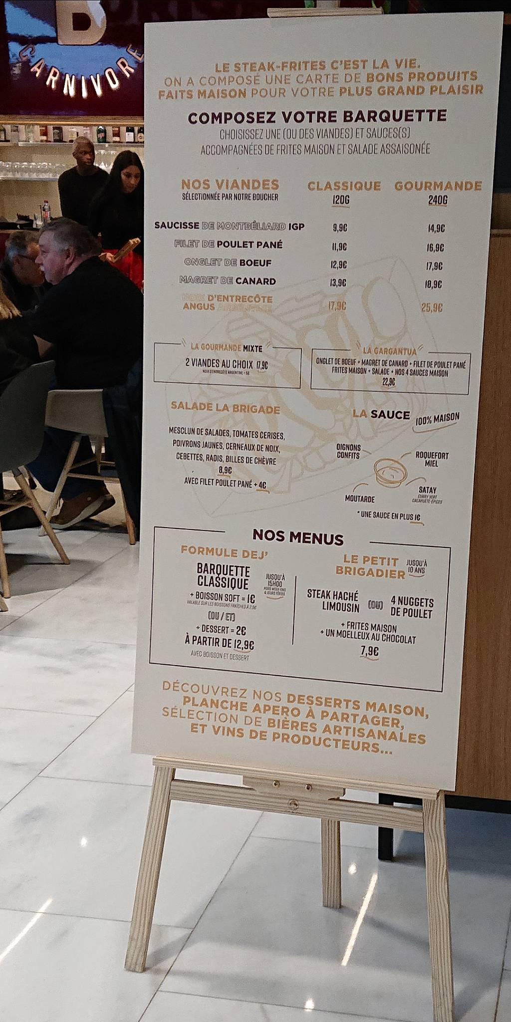 Menu au La Brigade - Carré Sénart restaurant, Lieusaint