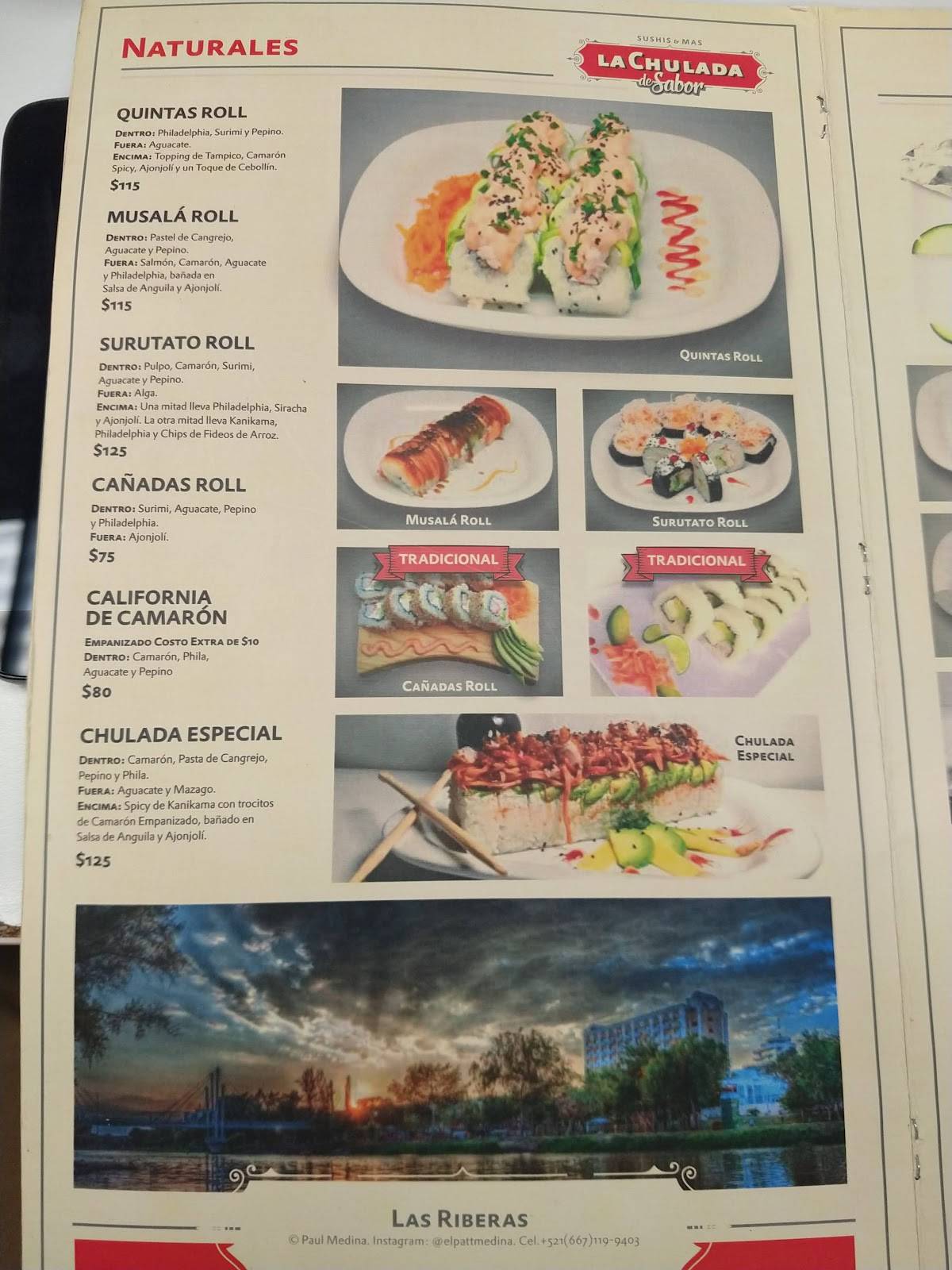 Carta de Restaurant La Chulada de Sabor, Mexico