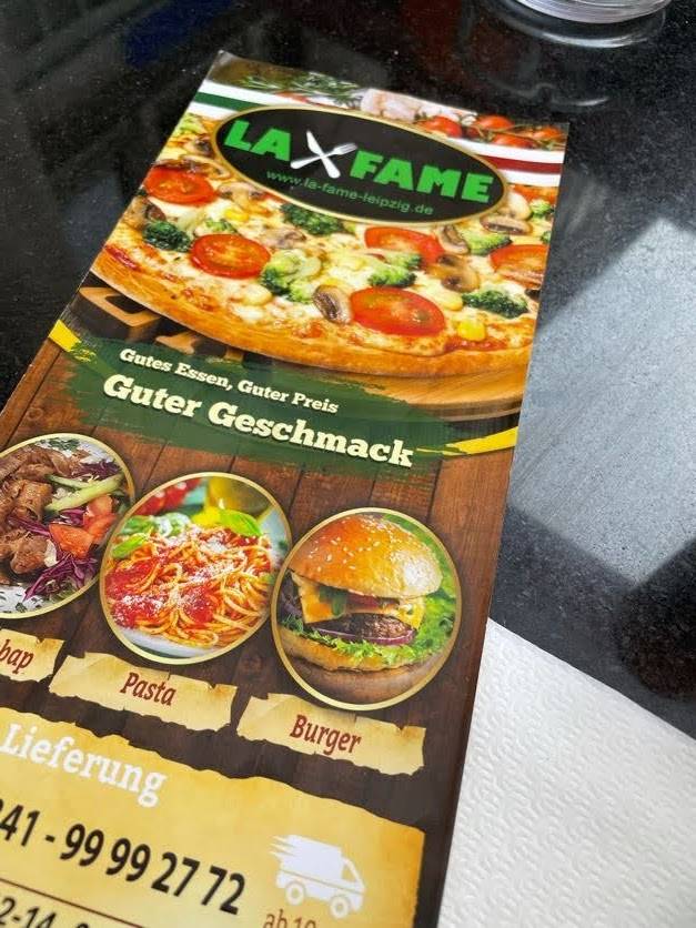 Speisekarte von La Fame restaurant, Leipzig