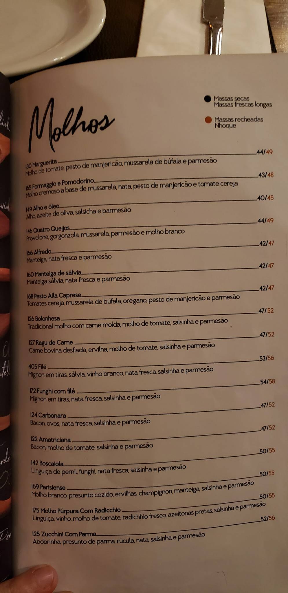 Menu em La Mafia Trattoria pizzaria, Foz do Iguaçu