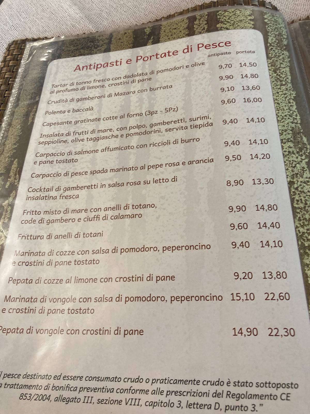 Menu da Pizzeria La Tonda, Pescantina