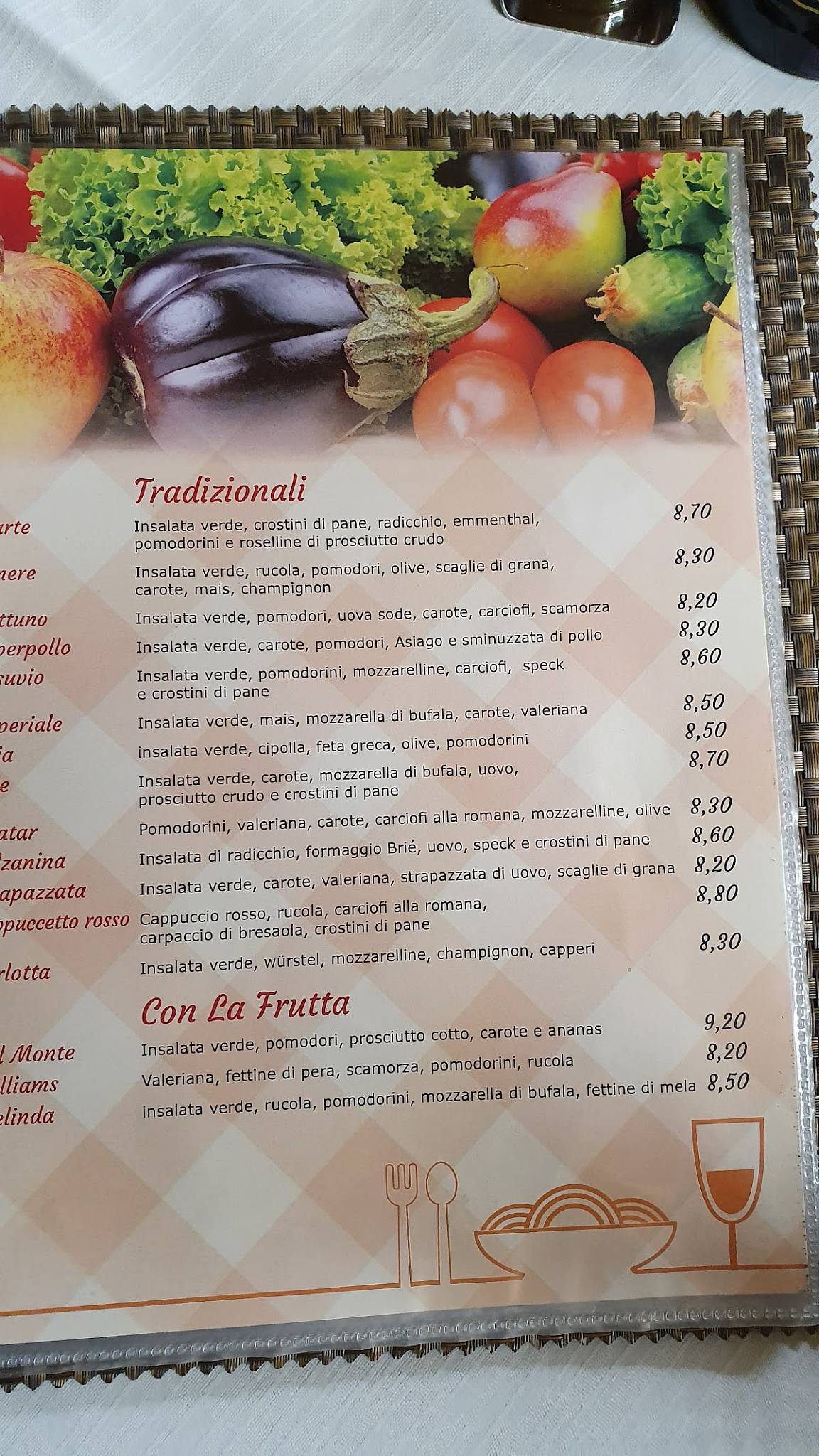 Menu da Pizzeria La Tonda, Pescantina