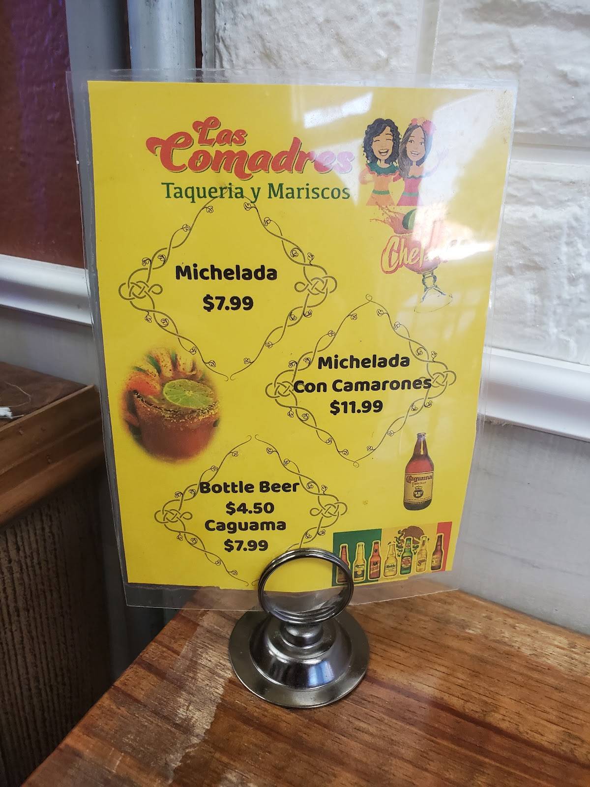Menu at Las Comadres Taqueria y Mariscos pub & bar, Lake Alfred